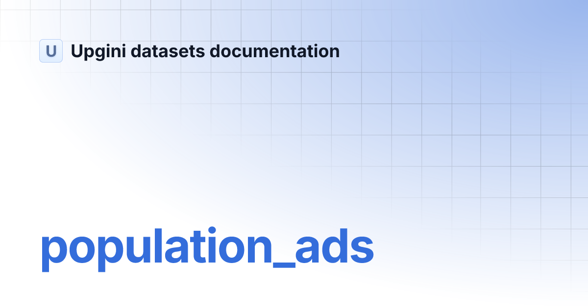 population_ads | Upgini datasets documentation