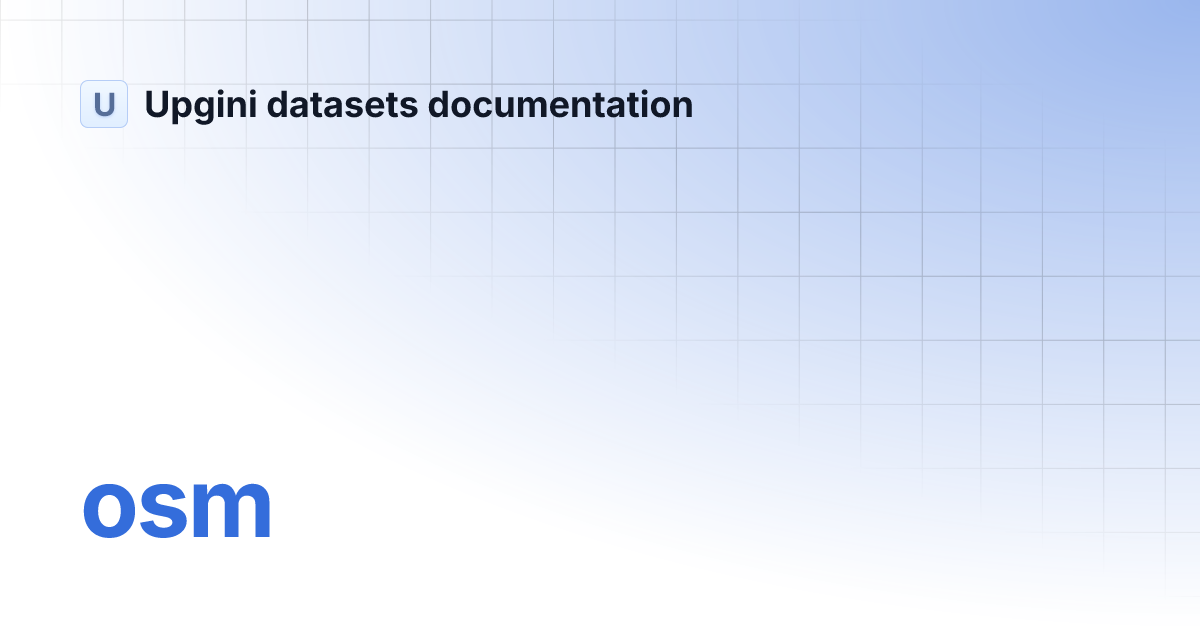 osm | Upgini datasets documentation