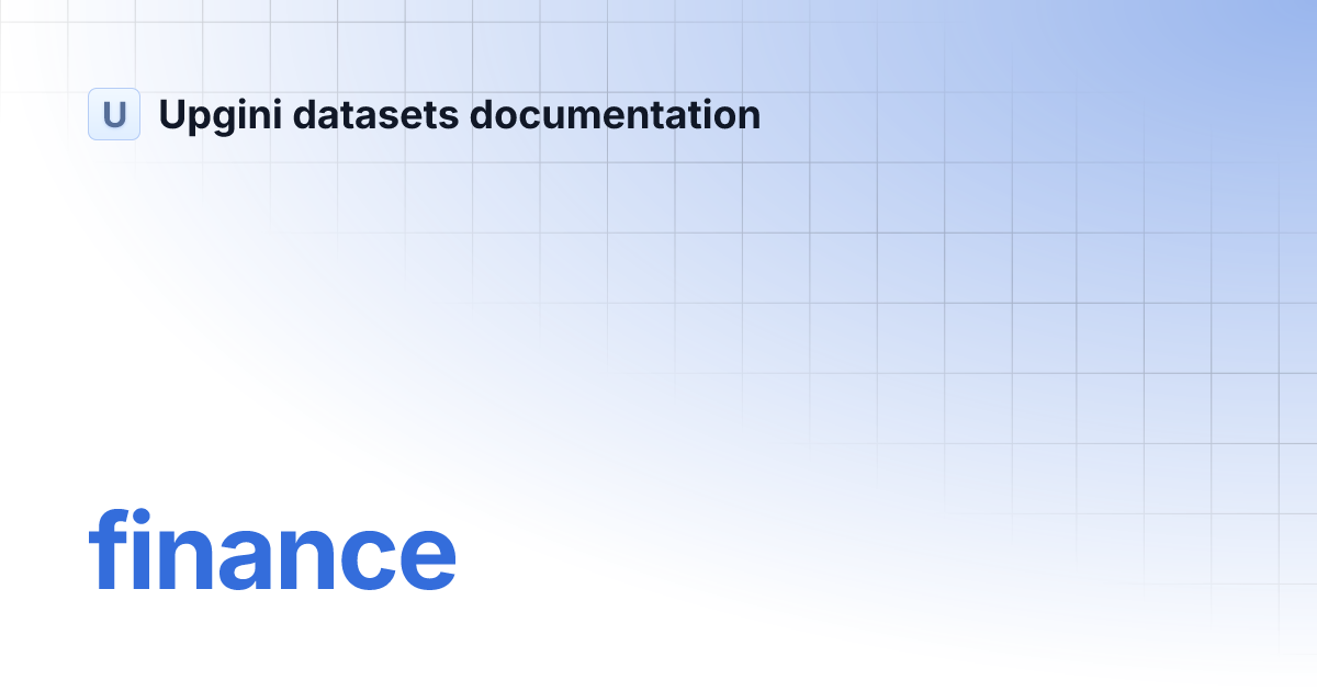 finance | Upgini datasets documentation